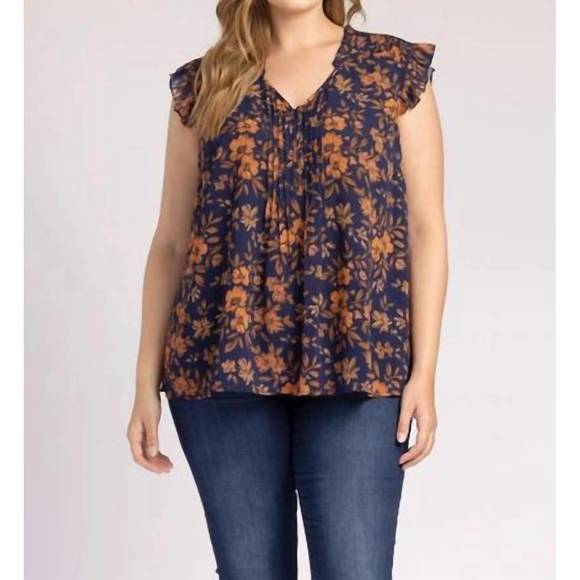 Daniel Rainn | Tops | New Daniel Rainn Kamari Ruffle Sleeve Floral Top ...